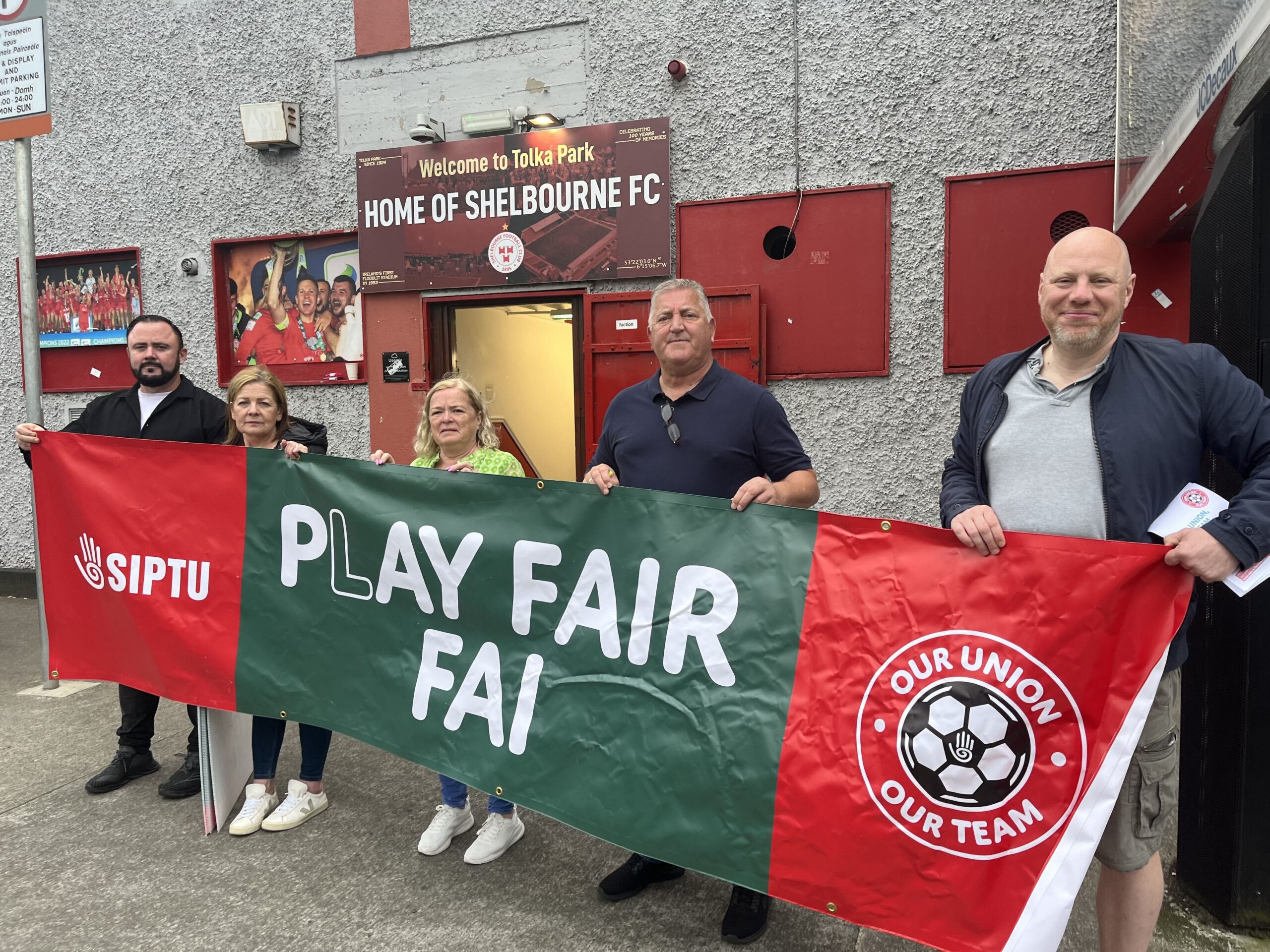 ‘Our Union, Our Team’ FAI workers’ campaign target Shels vs Derry match